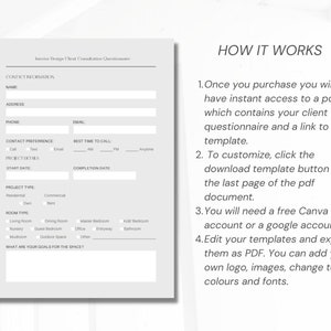 Client Questionnaire Canva Template Customizable Print - Etsy
