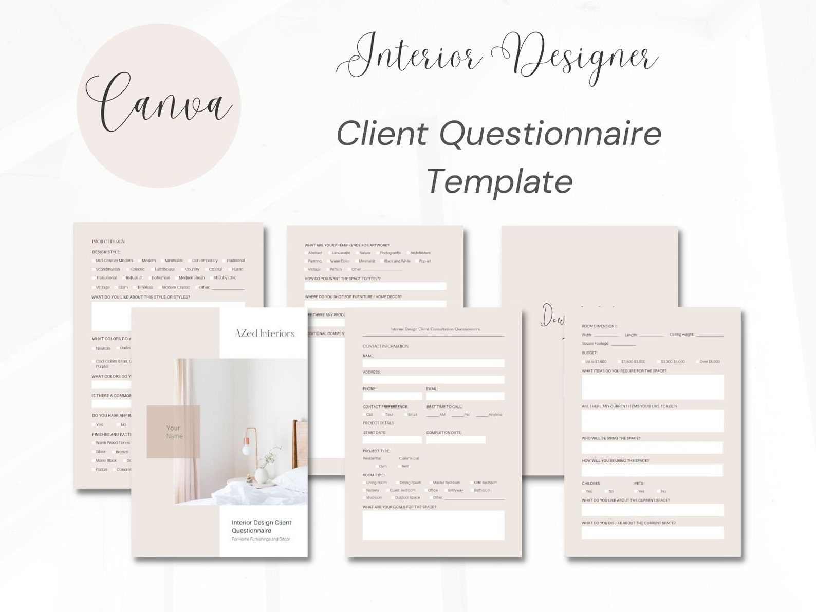 Client Questionnaire Canva Template Customizable Client - Etsy Canada