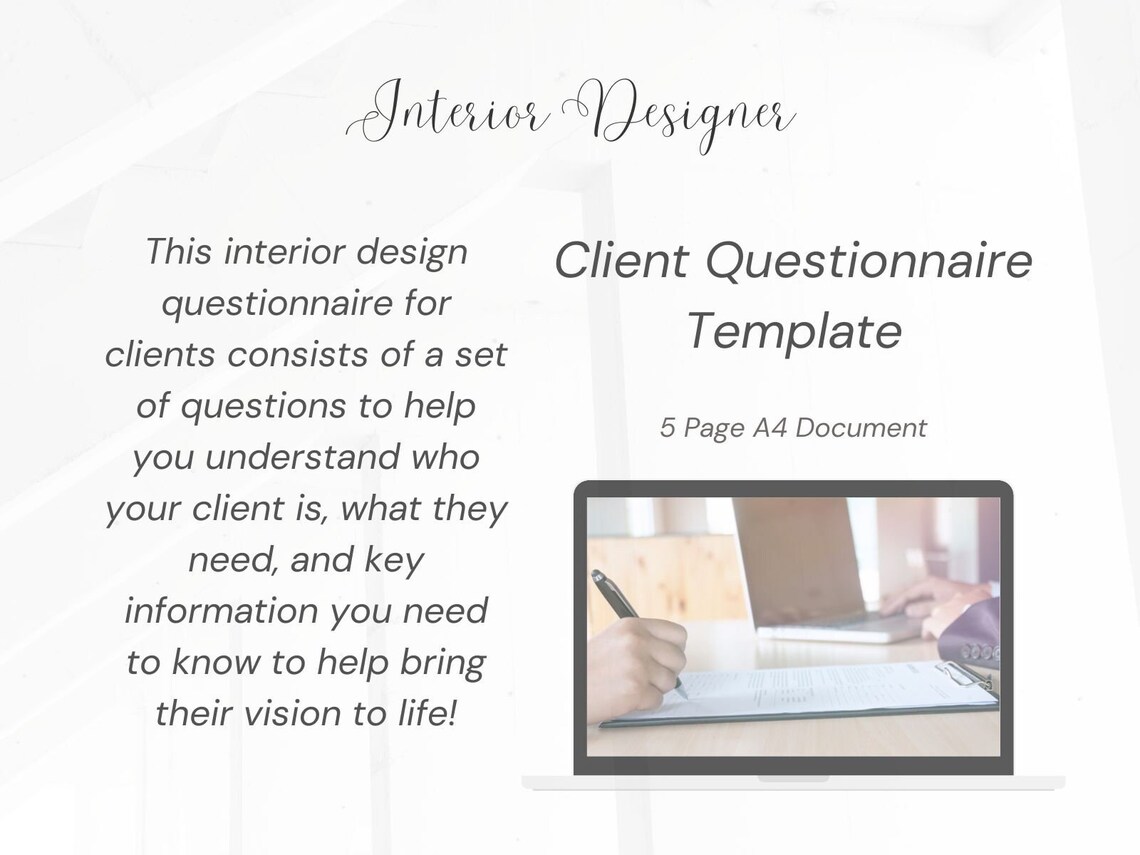 Client Questionnaire Canva Template Customizable Print - Etsy