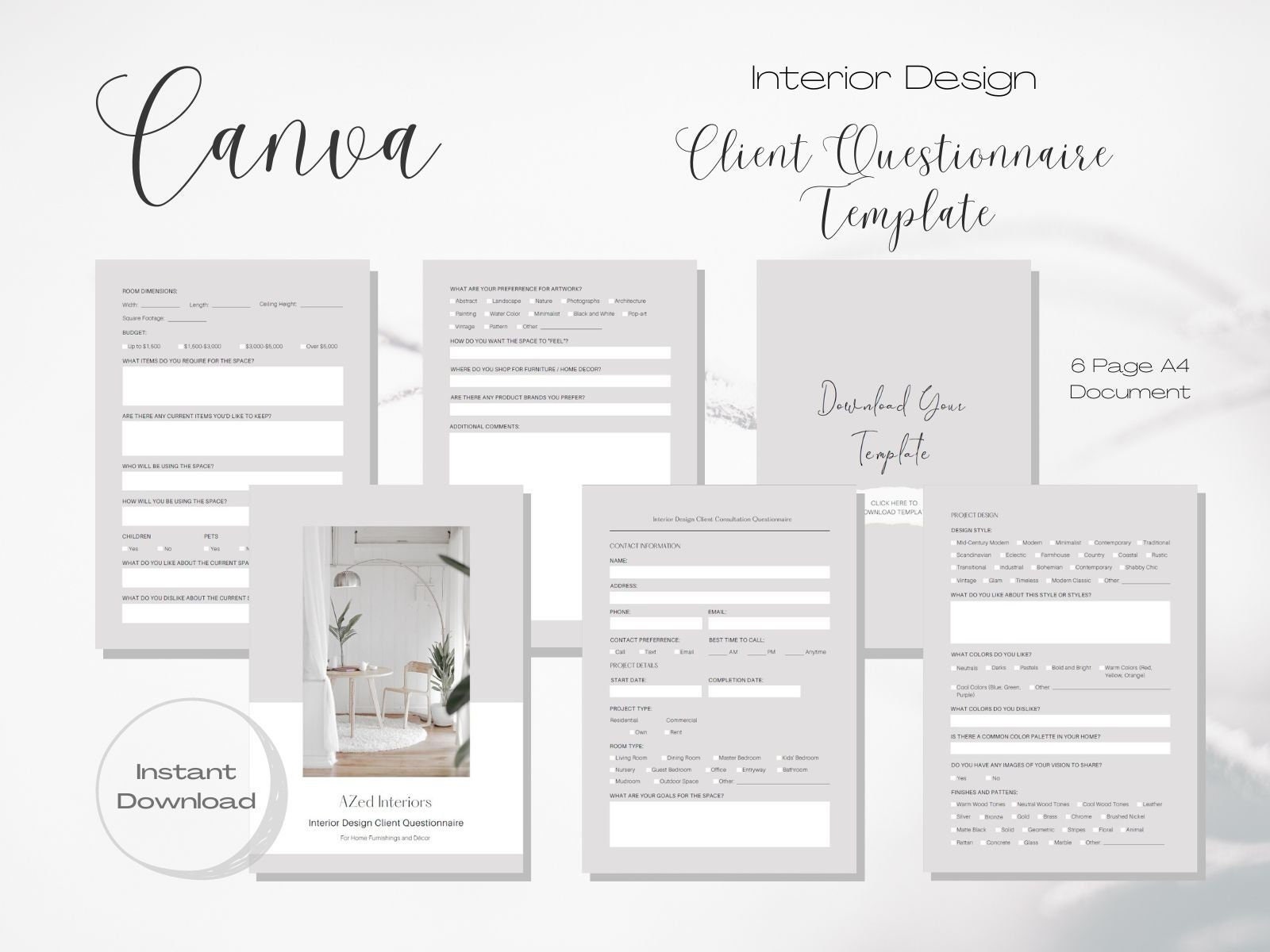 Client Questionnaire Canva Template Client Intro - Etsy