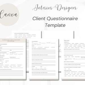 Client Questionnaire Canva Template Customizable Client - Etsy Canada