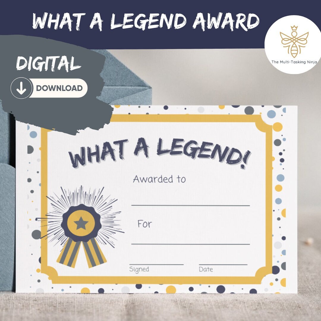 Award, Certificate, Legend, Celebration Award, Milestone, Award, Unique ...