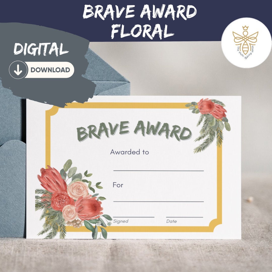 Brave Award, Certificate, Kids, Download Print, Business, Presentation ...