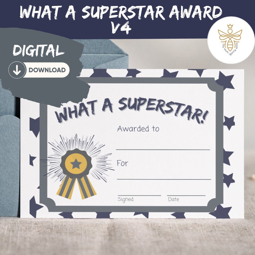 Award, Certificate, Superstar, Celebration Award, Milestone, Award ...