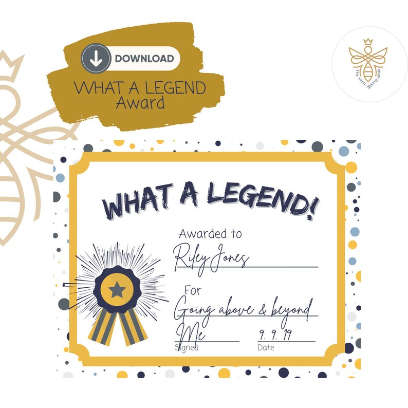 Award, Certificate, Legend, Celebration Award, Milestone, Award, Unique ...