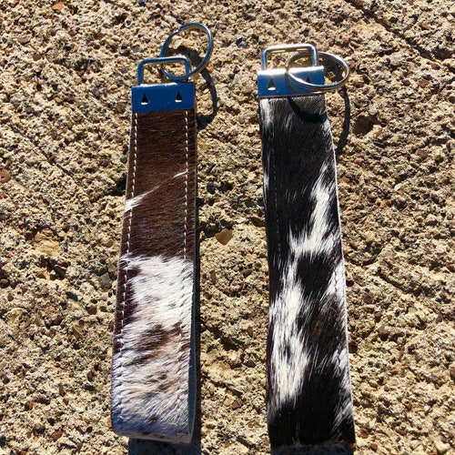 Genuine Cowhide Keychain Wristlet - Etsy