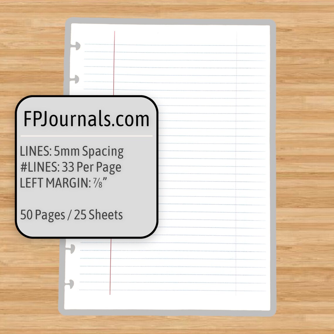 Composition Ruled Discbound Notebook Insert Fountain Pen Friendly Paper ...