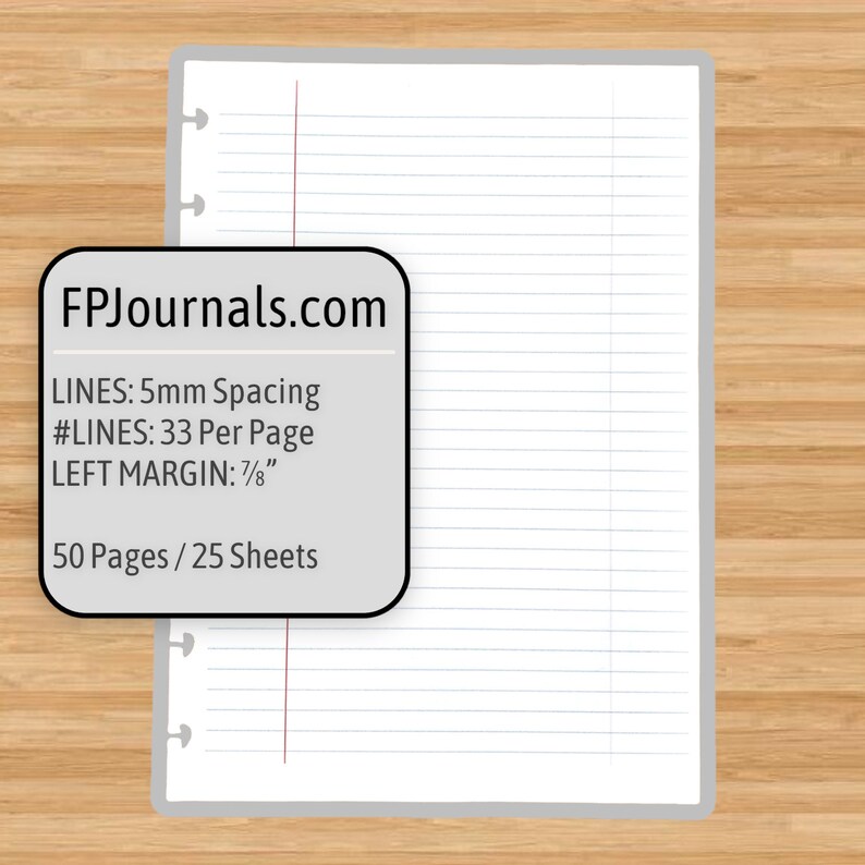 Composition Ruled Discbound Notebook Insert Fountain Pen Friendly Paper ...