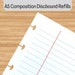 Composition Ruled Discbound Notebook Insert Fountain Pen Friendly Paper ...