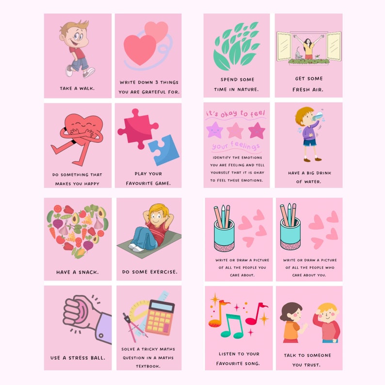 Printable Coping Strategy Cards for Kids, Coping Technique Cards for ...