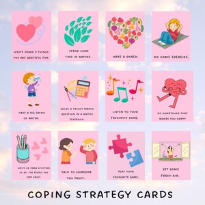 Printable Coping Strategy Cards for Kids, Coping Technique Cards for ...