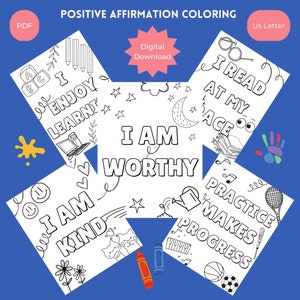 Back to School Positive Affirmation Coloring for Kids. Coloring for ...