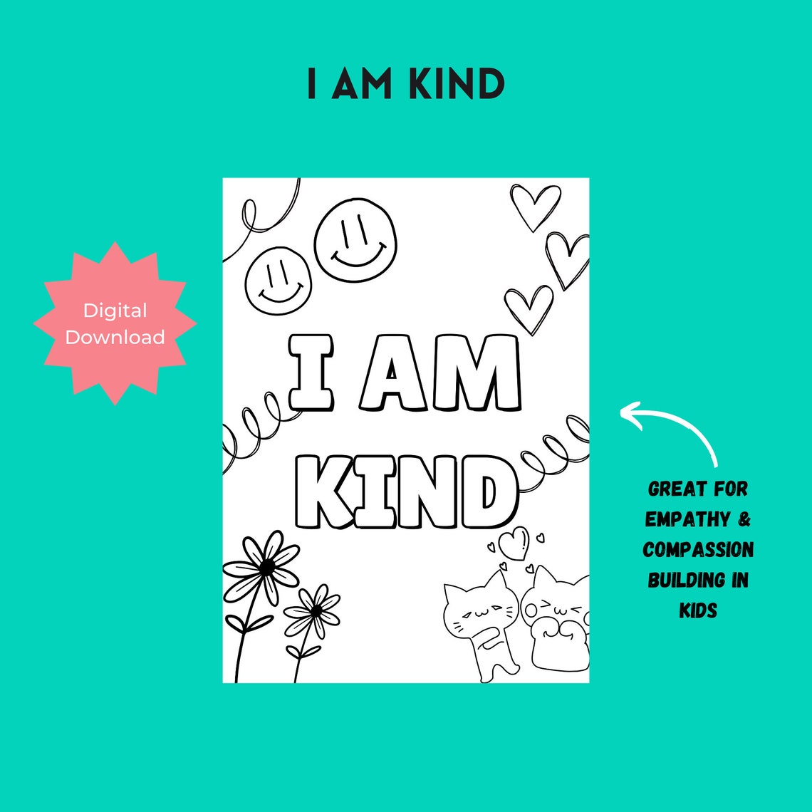 Positive Affirmation Coloring Pages for Kids: Self-esteem Activity (PDF ...