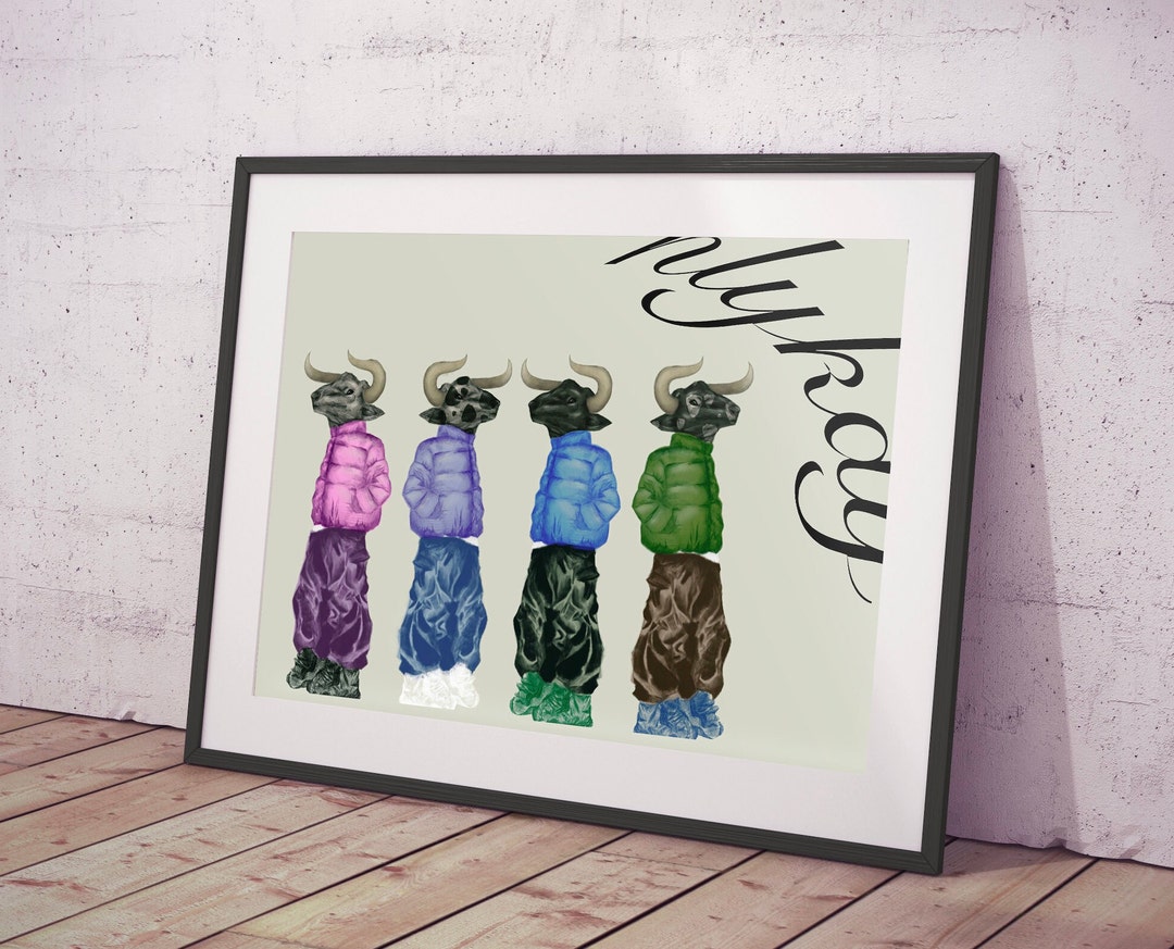 Cool Cows Poster COLORED VERSION/ Artsy/ Aesthetic/vintage/art Print ...