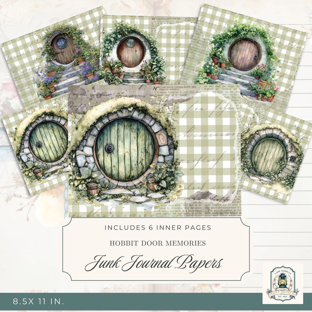 Hobbit Door Junk Journal Pages | Printable Junk Journal Kit | 11x8.5 ...