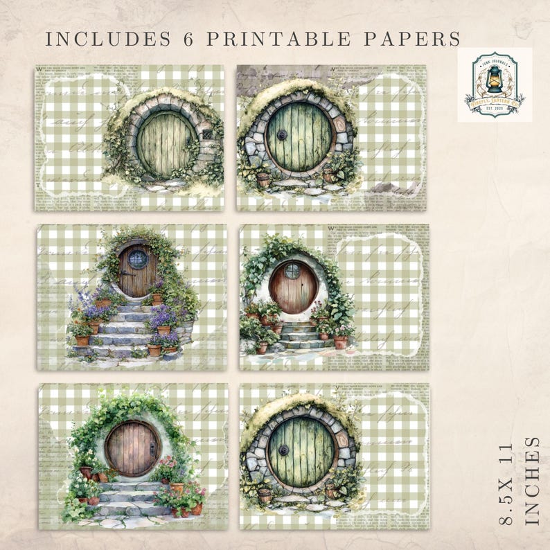 Hobbit Door Junk Journal Pages | Printable Junk Journal Kit | 11x8.5 ...