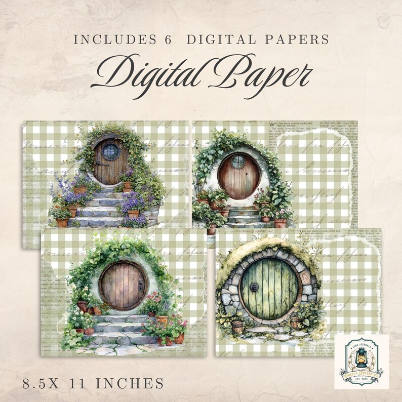 Hobbit Door Junk Journal Pages | Printable Junk Journal Kit | 11x8.5 ...