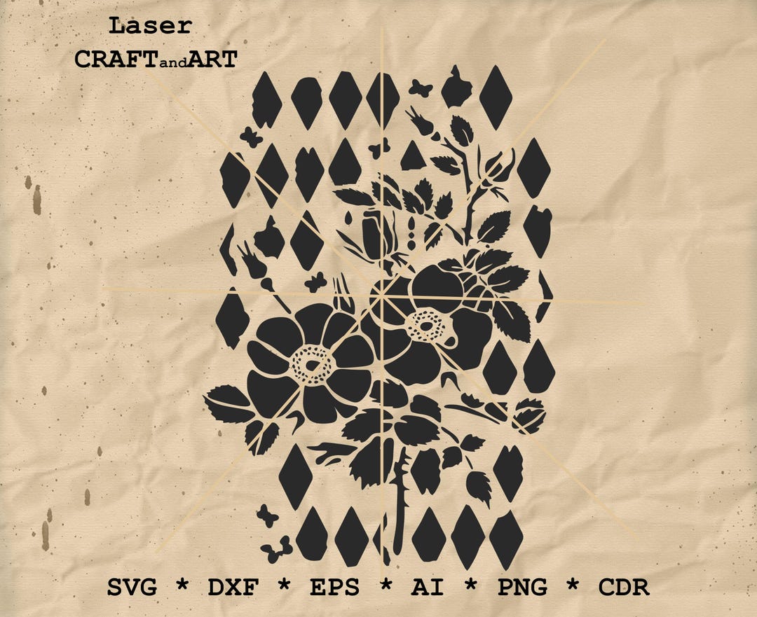 Floral Vintage Stencil Svg | Wall & Furniture Stencil Design | Svg Dxf ...