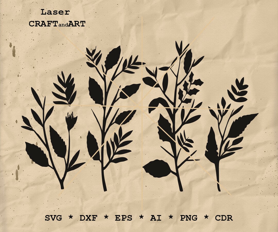 Stencils Botanical Flower Herbs Svg, Dxf, Stencils Pattern Svg, Eps ...