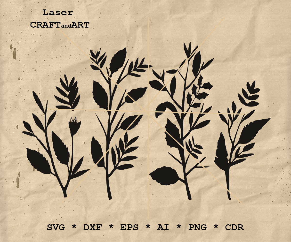 Stencils Botanical Flower Herbs Svg, Dxf, Stencils Pattern Svg, Eps ...
