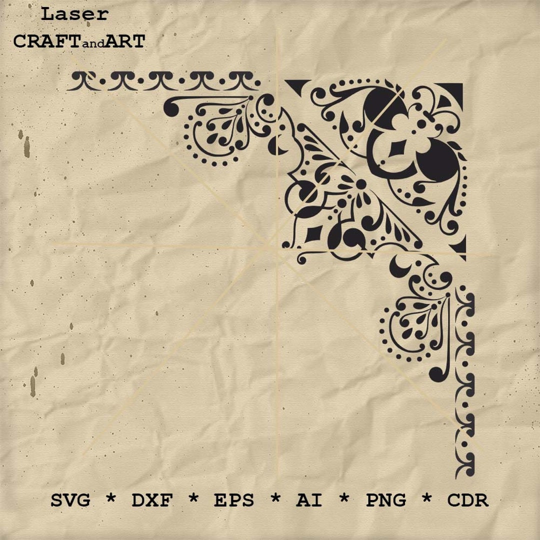 Stencils Corner Svg, Dxf, Stencils Pattern Svg, Stencils Dxf, Eps ...