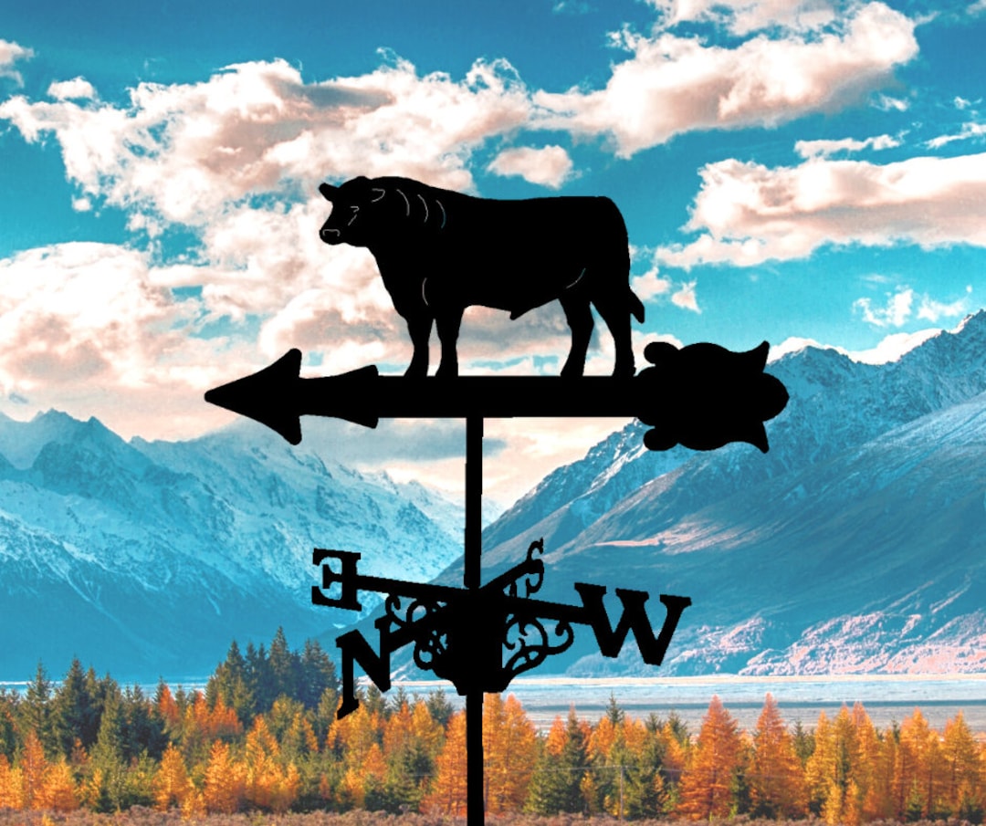 Metal Angus Bull Weathervane: Home Roof Decor - Etsy
