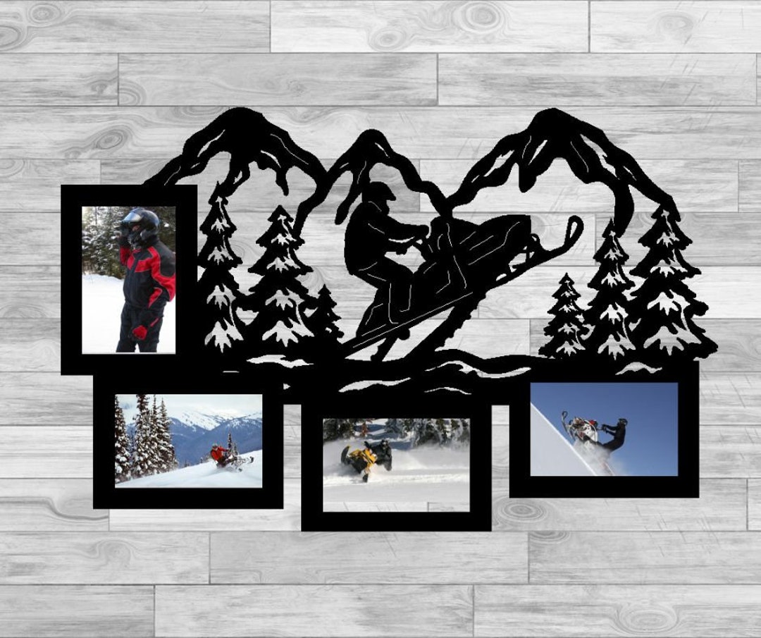 Metal Snowmobile Picture Frame: Black Steel 4x6 Photo Display - Etsy