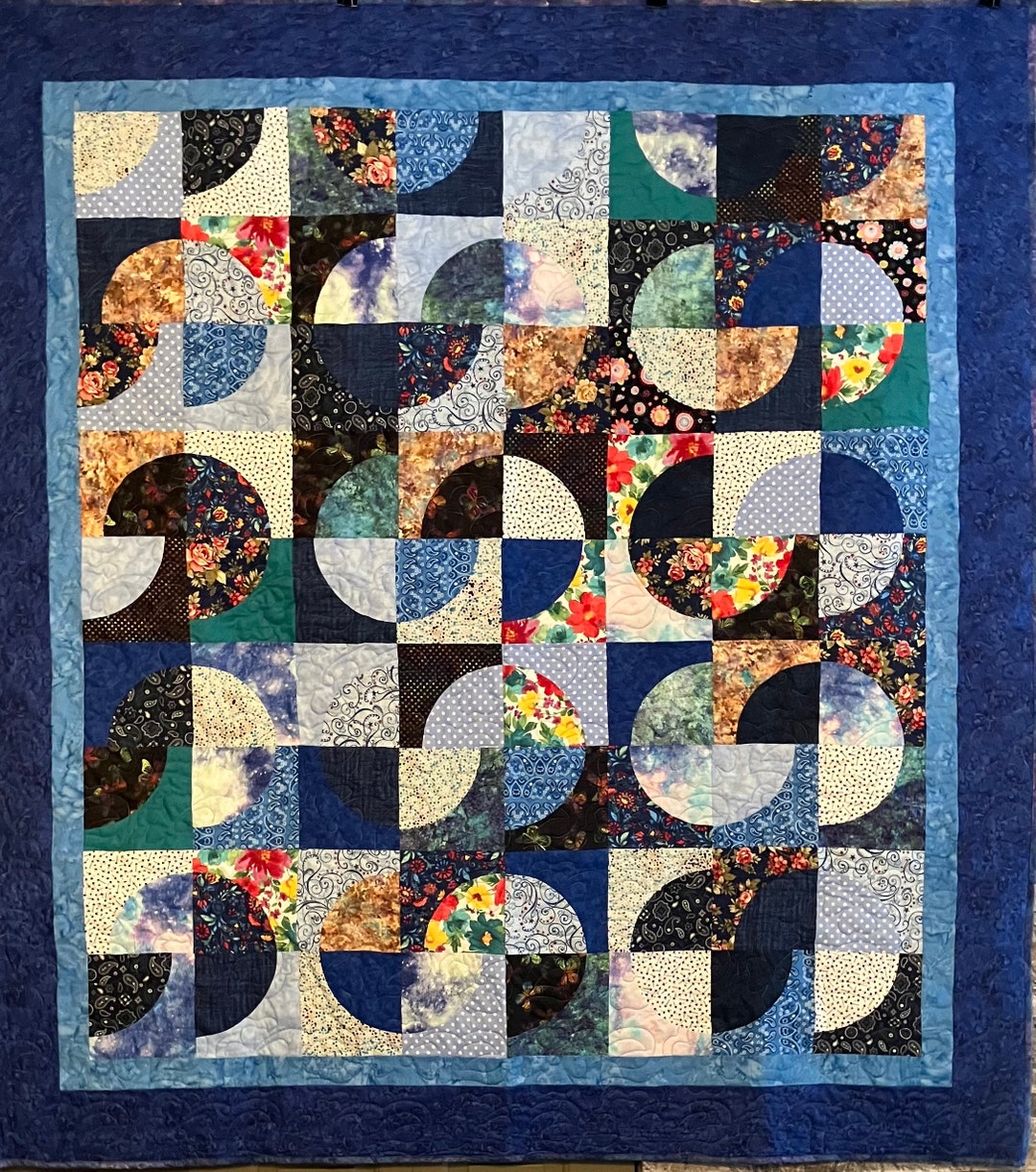 Drunkards Path Hand Pieced Quilt - Etsy