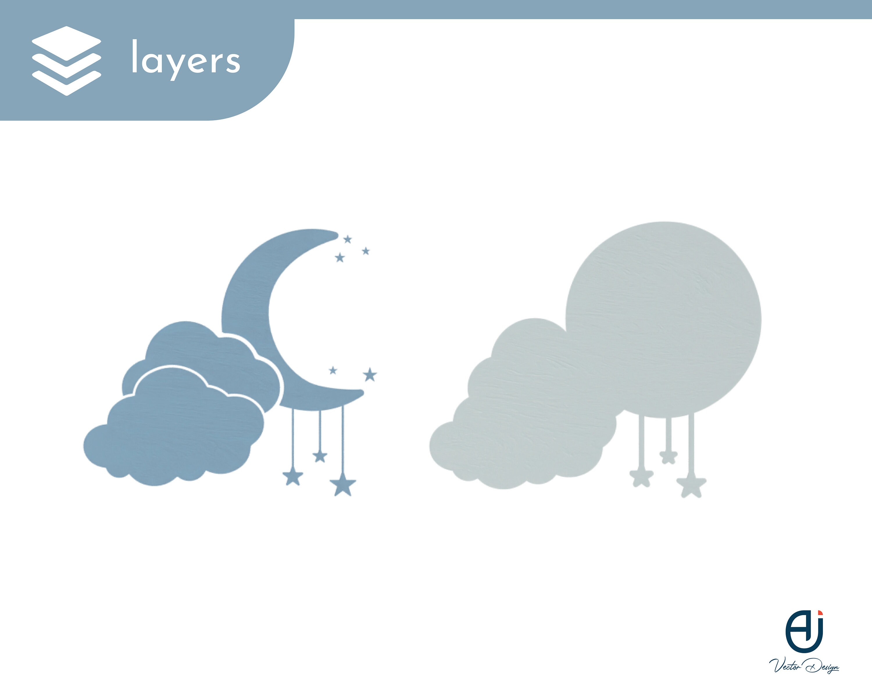 Clouds Baby Nursery Sign | Moon & Stars | 3D Multi-layer | Laser Cut ...
