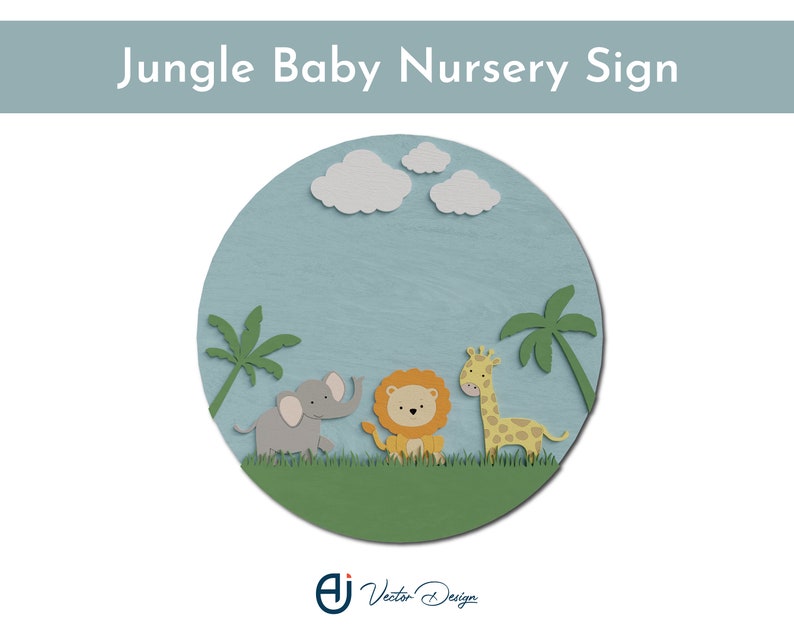 Jungle Baby Nursery Sign | Safari Animals | 3D Multi-layer | Laser Cut ...