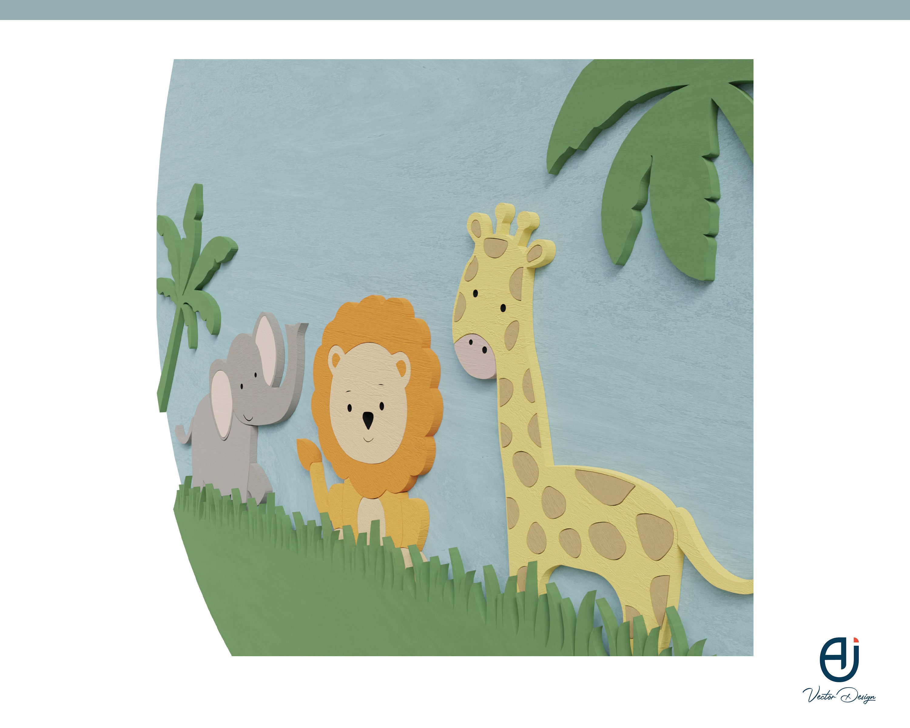 Jungle Baby Nursery Sign | Safari Animals | 3D Multi-layer | Laser Cut ...