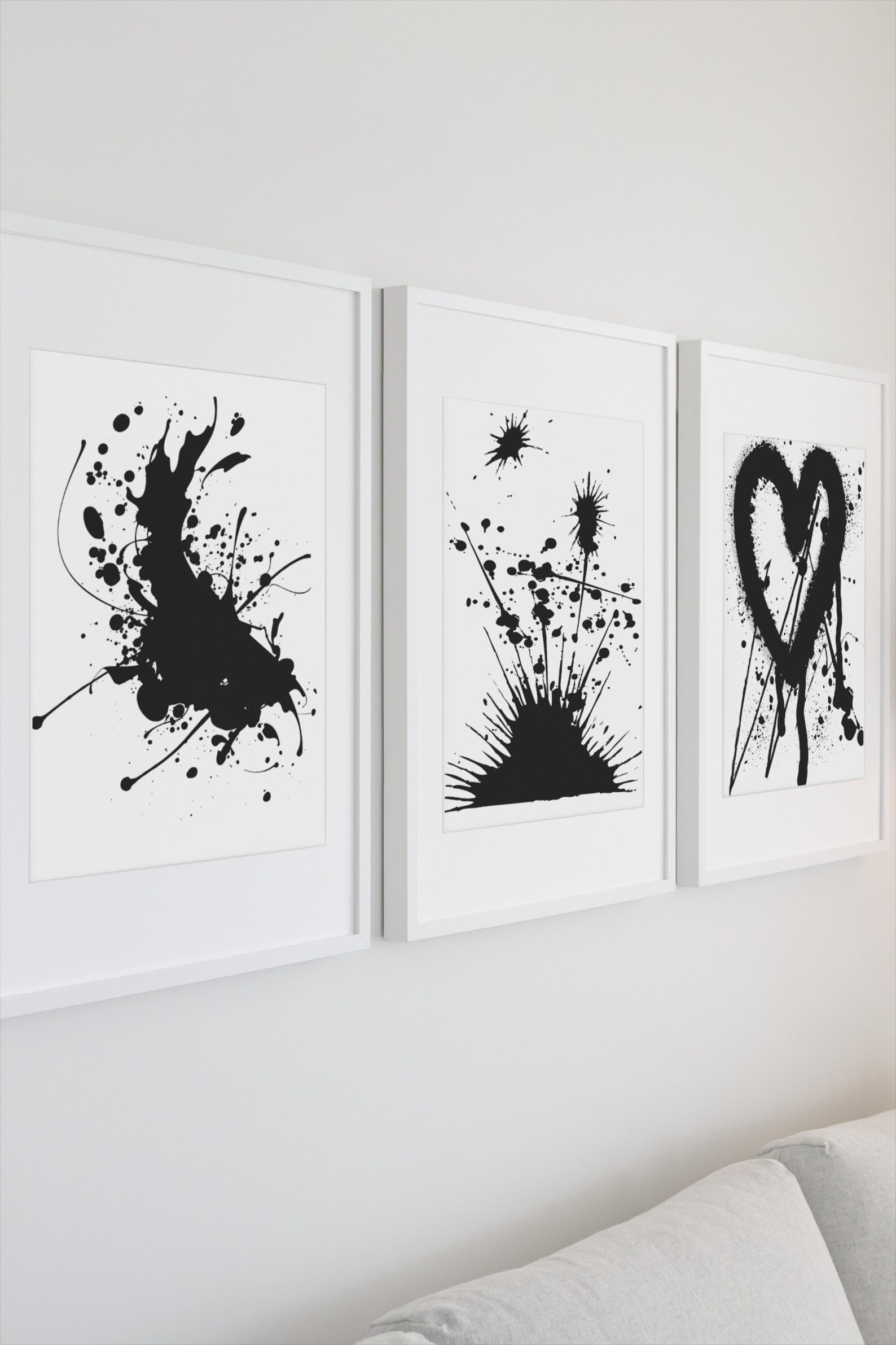 Black and White Abstract Art Digital Prints Instant Download - Etsy