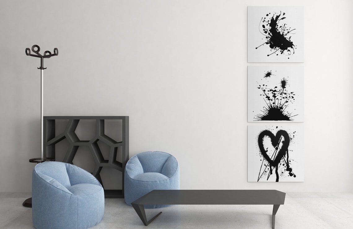 Black and White Abstract Art Digital Prints Instant Download - Etsy