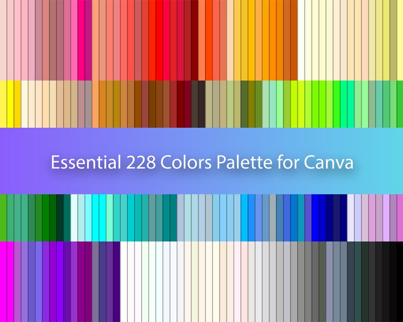 CANVA Color Palette 228 Essential Colors With Names and Hex Codes ...