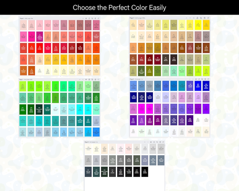 CANVA Color Palette - 228 Essential Colors With Names and Hex Codes ...