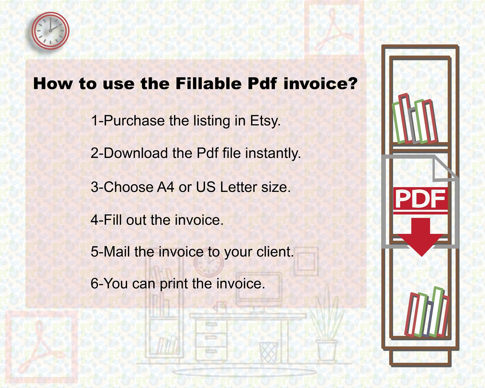 Invoice Fillable Pdf Invoice Template Built-in With Euro - Etsy