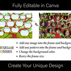 CANVA Family Tree Photo Collage Design- Fully Editable Canva Frame ...