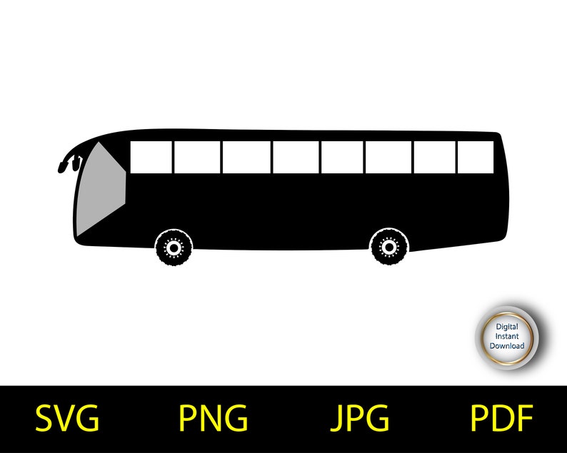 Bus Clipart Artwork Hand Drawn Bus Shape Png Jpg Pdf - Etsy Ireland