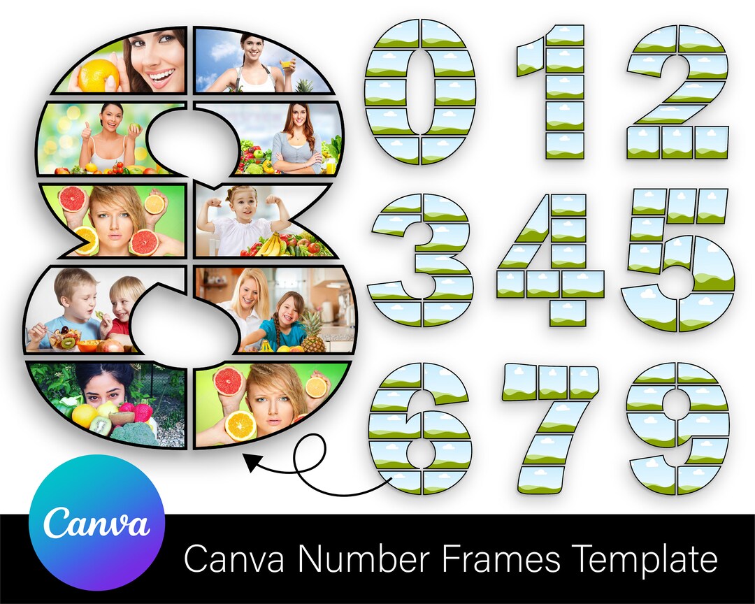 CANVA 1 to 10 - Number Frames- Fully Editable Canva - 84 Frames ...
