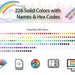 CANVA Color Palette 228 Essential Colors With Names and Hex Codes ...