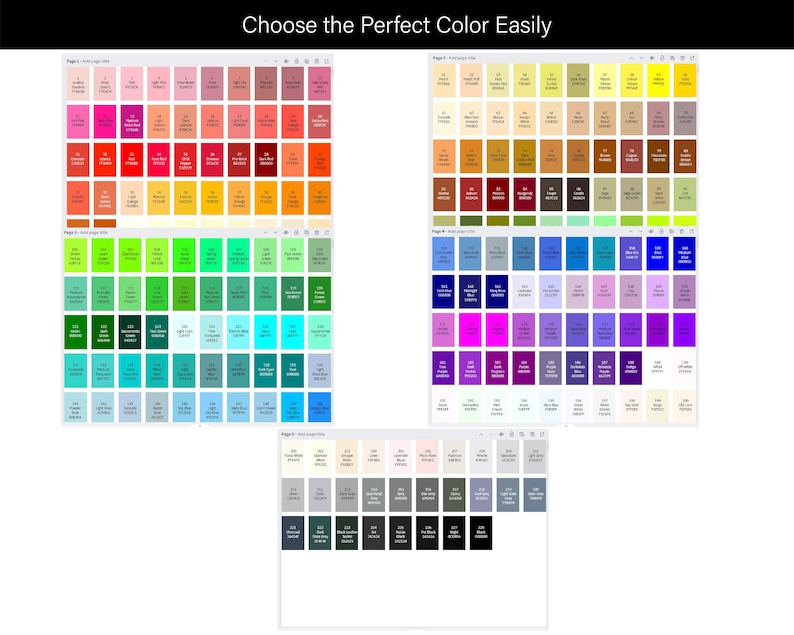 CANVA Color Palette 228 Essential Colors With Names and Hex Codes ...