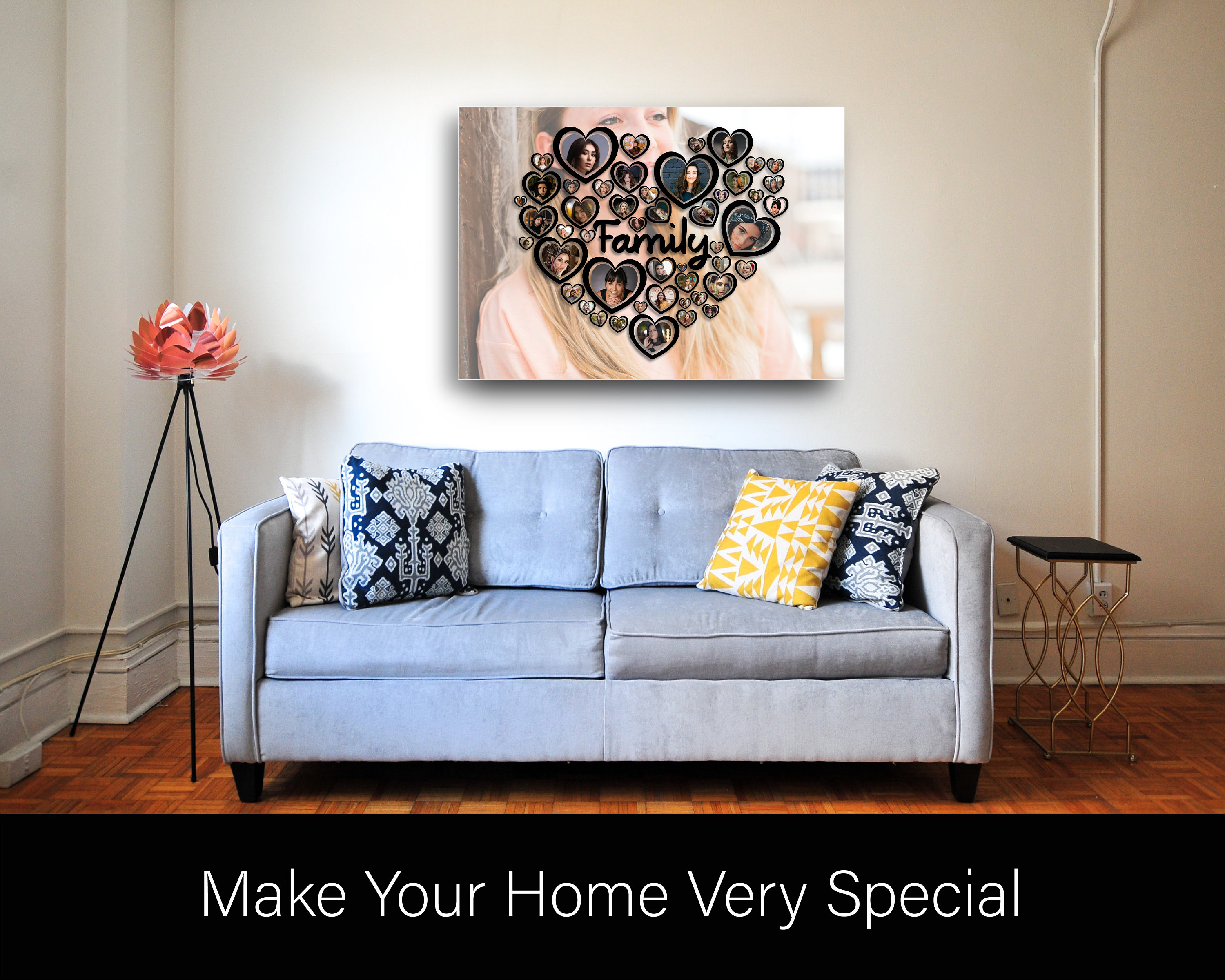 CANVA Family Heart Photo Collage Design Fully Editable Canva Frame ...