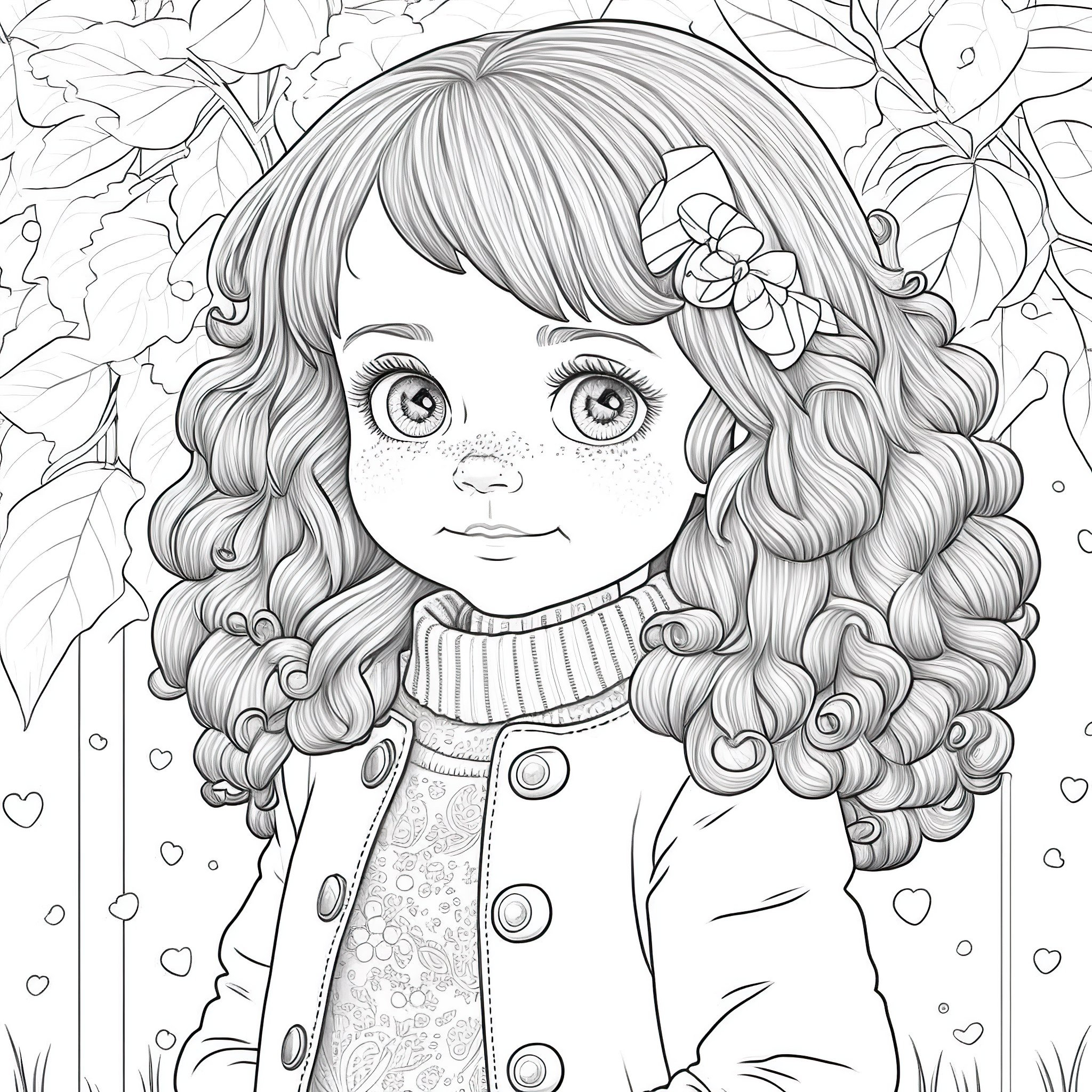 Little Girls Vol 1 14 Printable Coloring Pages AI Generated ...