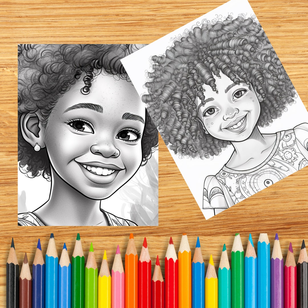 African American Girls Vol 2 10 High Resolution Printable Coloring ...