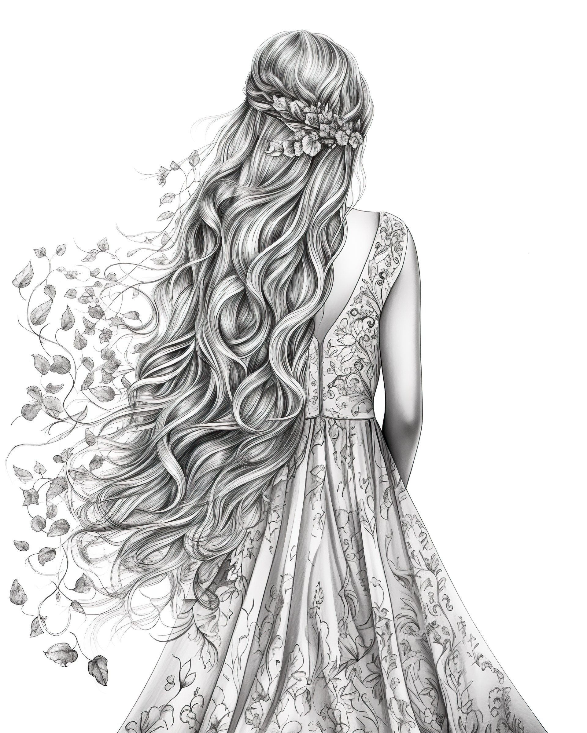 Detailed Hair Coloring Pages