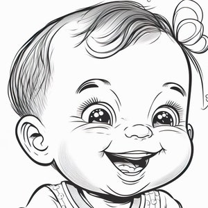 Baby Faces Coloring Pages Vol 1 Mix of Cartoon and Photorealistic 15 ...