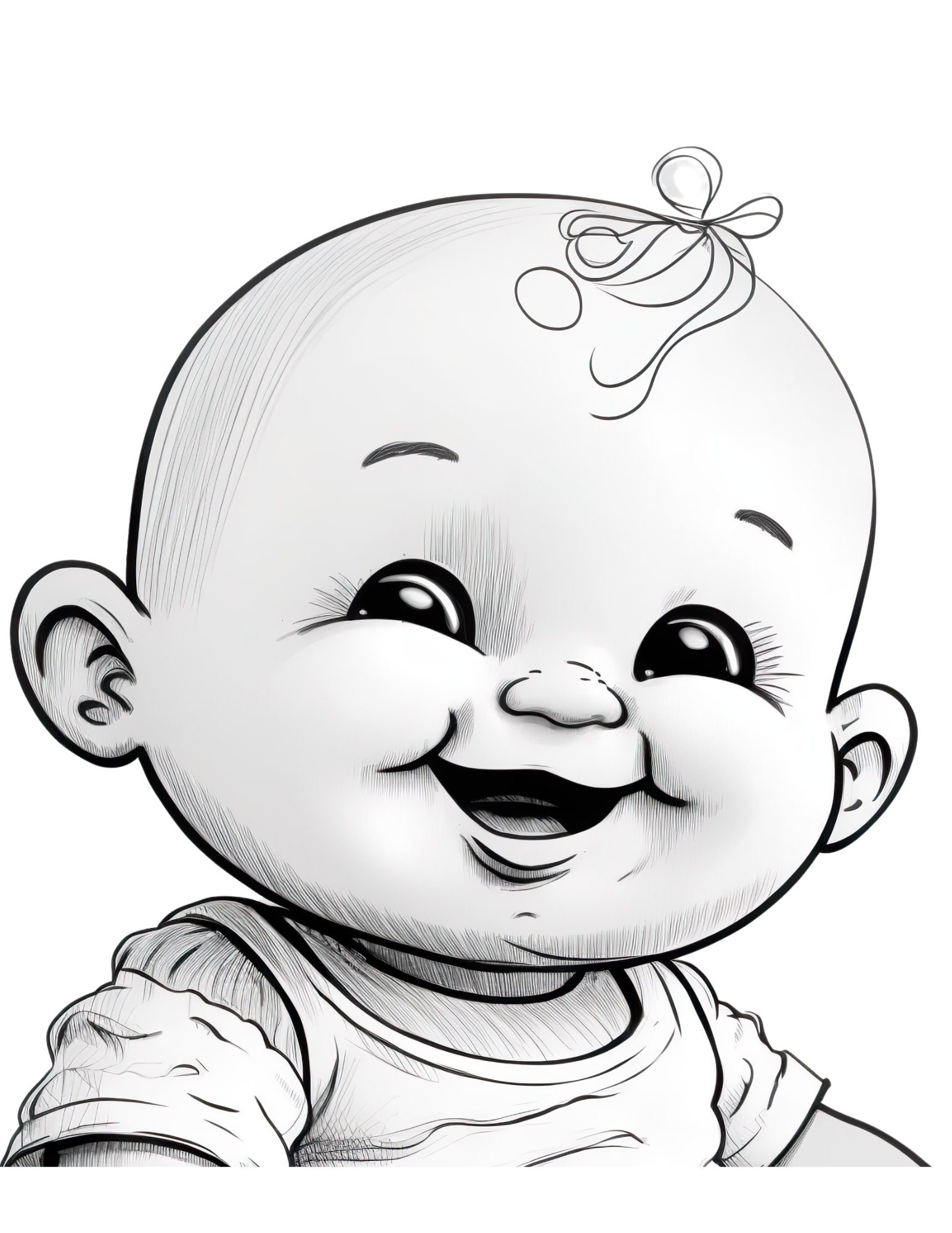 Baby Faces Coloring Pages Vol 1 Mix of Cartoon and Photorealistic 15 ...