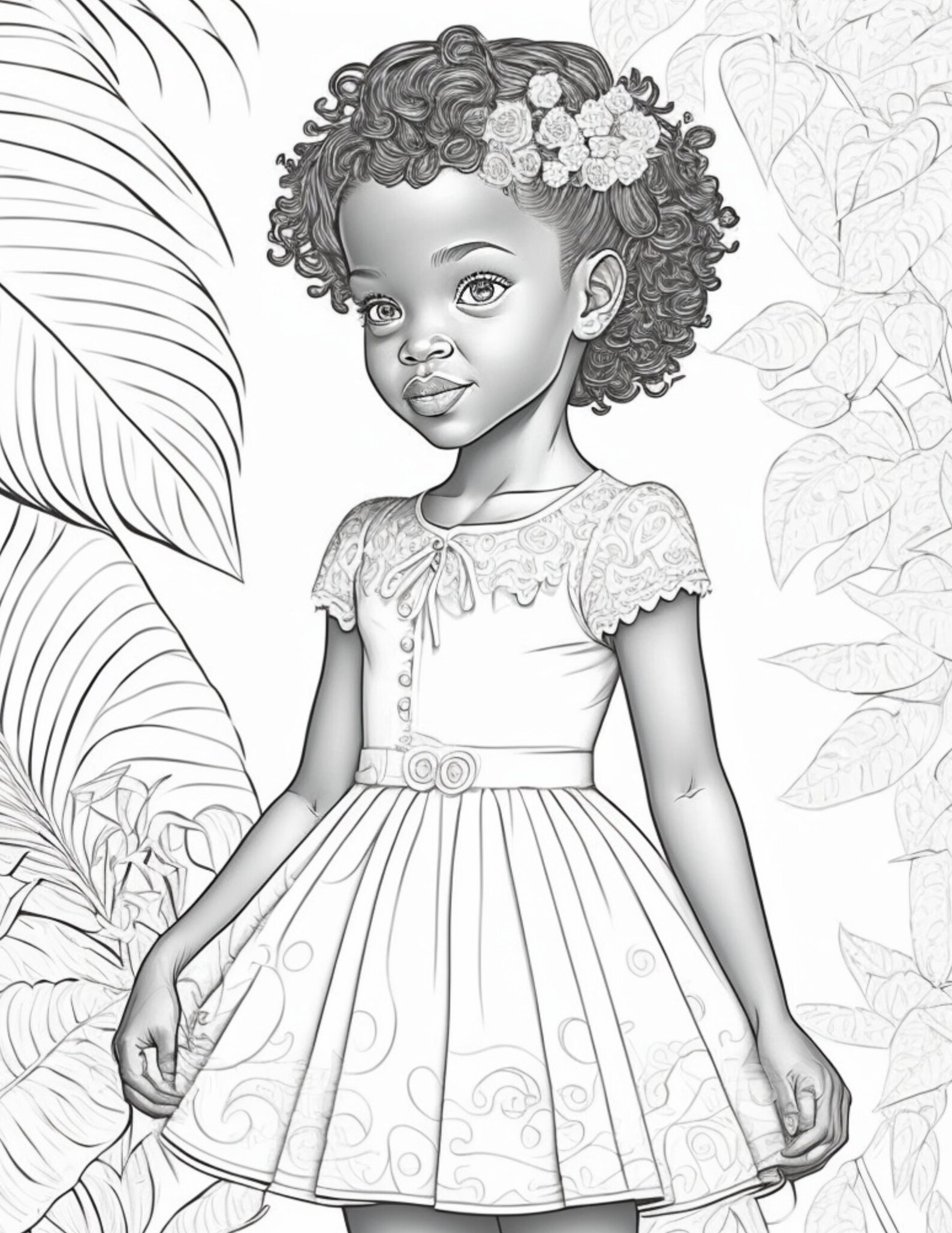 African American Girls Vol 1 10 High Resolution Printable Coloring ...