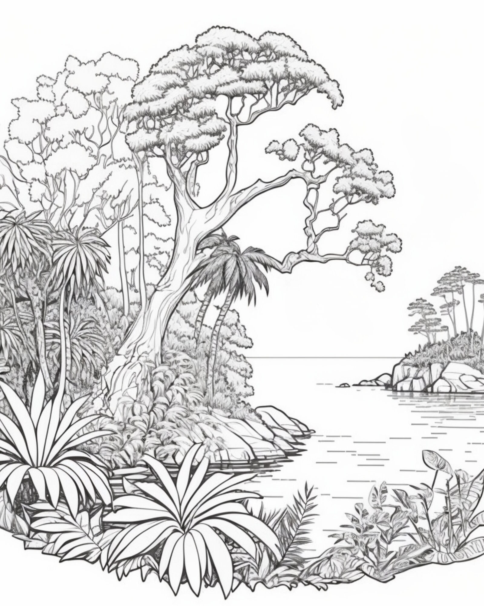 Tropical Paradise Coloring Pages Vol 1 Beaches, Tropical Scenes 10 ...