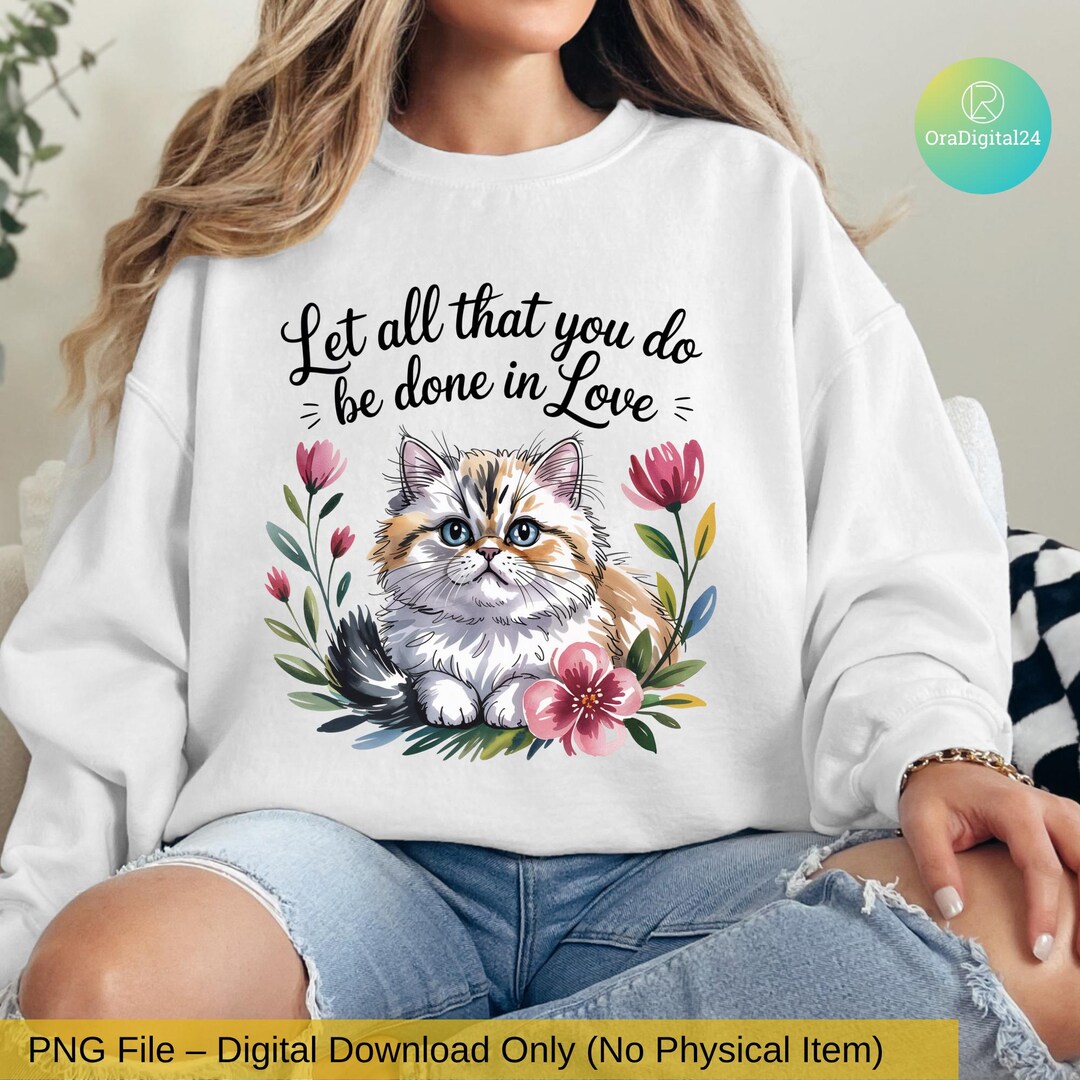 Christian Cat PNG, Bible Verse, Blessing Quote (digital Download) - Etsy